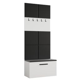 GARDEROBENSCHRANK MODULO 80,6/204/40 cm Modern Garderobe-Set Wei&szlig;