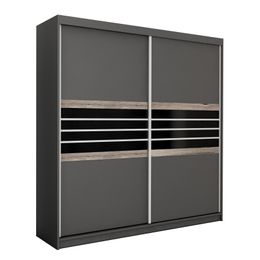 SCHWEBET&Uuml;RENSCHRANK RIVEN 203/215/61 cm 2-t&uuml;rig Braun