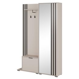 GARDEROBENSCHRANK NELIANA 131/192/40 cm Modern Garderobe-Set Kaschmir