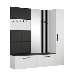 GARDEROBENSCHRANK MODULO 201,2/204/40 cm Modern Garderobe-Set Wei&szlig;