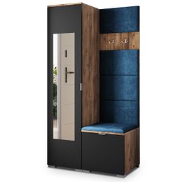 GARDEROBENSCHRANK VIRA 95/181/51 cm Modern Garderobe-Set Eiche Lefkas