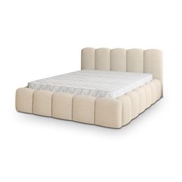 POLSTERBETT FALINA Q 200x200 cm mit Bettk&auml;sten - Creme