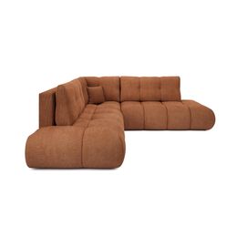 ECKSOFA DUCA II L-S Orange Chenille mit Schlaffunktion
