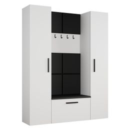 GARDEROBENSCHRANK MODULO 160,6/204/40 cm Modern Garderobe-Set Wei&szlig;