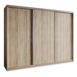 SCHWEBET&Uuml;RENSCHRANK NISSE 250/205/60 cm 3-t&uuml;rig mit Schubladen Sonoma Eiche