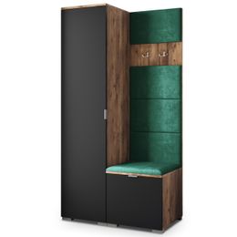 GARDEROBENSCHRANK LORI 95/181/51 cm Modern Garderobe-Set Eiche Lefkas