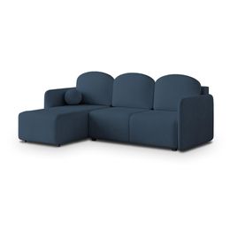 ECKSOFA SUVINO Blau Geflochtener Stoff mit Schlaffunktion