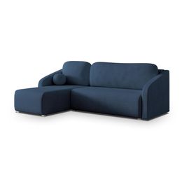 ECKSOFA MARELLO Blau Geflochtener Stoff mit Schlaffunktion