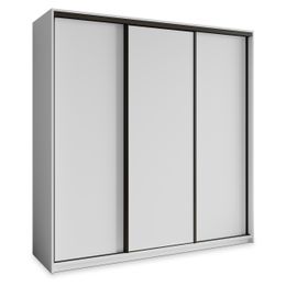 SCHWEBET&Uuml;RENSCHRANK NISSE 200/205/60 cm 3-t&uuml;rig Wei&szlig;