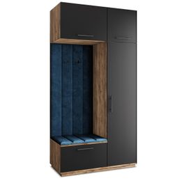 GARDEROBENSCHRANK REMA 120/240/60 cm Modern Garderobe-Set Eiche Lefkas