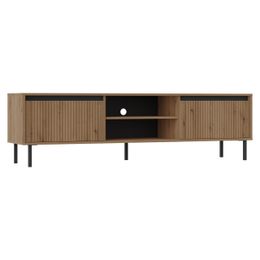 LOWBOARD OSTIA 178,6x40x50 cm mit 2 Schubladen f&uuml;r Wohnzimmer Modern Goldfarben