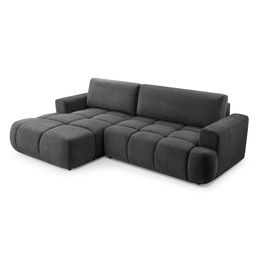 ECKSOFA VASTO Grau Geflochtener Stoff mit Schlaffunktion