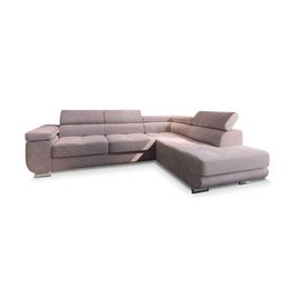 ECKSOFA APIRO R-S Lila Kordstoff mit Schlaffunktion
