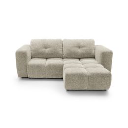 ECKSOFA ARTE 01 Creme Chenille mit Schlaffunktion