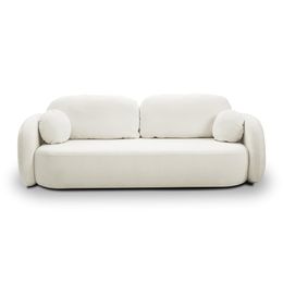 BETTSOFA AMICO Creme Bucle-Stoff mit Schlaffunktion