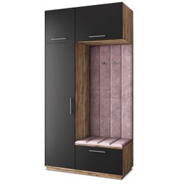 GARDEROBENSCHRANK REMA 120/240/60 cm Modern Garderobe-Set Eiche Lefkas