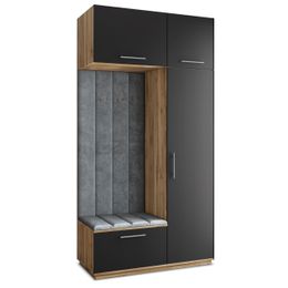 GARDEROBENSCHRANK REMA 120/240/60 cm Modern Garderobe-Set Eiche Wotan