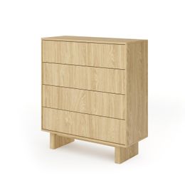 KOMMODE TRAVE 93,5/103,5/38,1cm mit 4 Schubladen T&uuml;ren Eichefarben