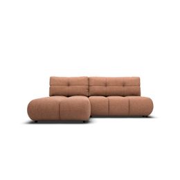 ECKSOFA CORSO L-S Orange Boucle-Stoff mit Schlaffunktion