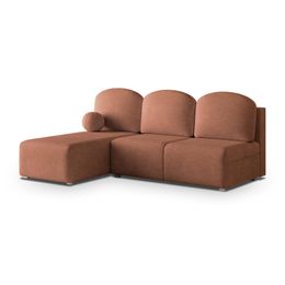 ECKSOFA TRAMA Kupferfarben Geflochtener Stoff mit Schlaffunktion