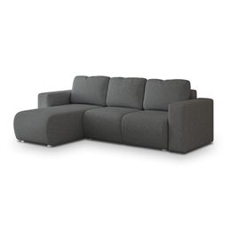 ECKSOFA RINOVA Grau Geflochtener Stoff mit Schlaffunktion