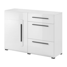 KOMMODE TULLIA 120/86/39 cm mit 3 Schubladen und 1 T&uuml;ren Wei&szlig;