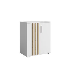 KOMMODE TECTONIC 60/72,7/35cm mit Schubladen 2 T&uuml;ren Wei&szlig;