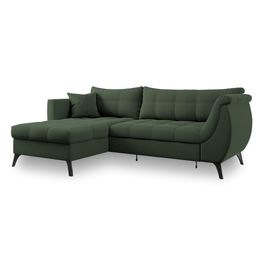 ECKSOFA MOLLIS Gr&uuml;n Geflochtener-Stoff mit Schlaffunktion