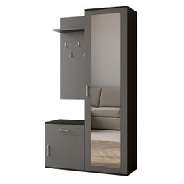GARDEROBENSCHRANK VENTO 100/180,5/35 cm Modern Garderobe-Set Schwarz