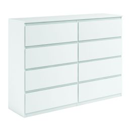 KOMMODE NUDO 138,5/101,5/39cm mit 8 Schubladen T&uuml;ren Wei&szlig;