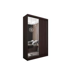 SCHWEBET&Uuml;RENSCHRANK PATRIZIA 120/216/61 cm 2-t&uuml;rig mit Spiegel Wengefarben