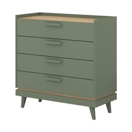 SIDEBOARD ACARA 90x40x90 cm mit 4 Schubladen Gr&uuml;n