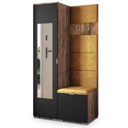 GARDEROBENSCHRANK VIRA 95/181/51 cm Modern Garderobe-Set Eiche Lefkas