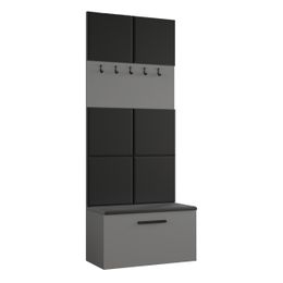 GARDEROBENSCHRANK MODULO 80,6/204/40 cm Modern Garderobe-Set Grau