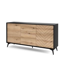 SIDEBOARD DIAMANTE 154/77/39 cm mit 3 Schubladen 2 T&uuml;ren Schwarz