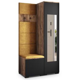GARDEROBENSCHRANK VIRA 95/181/51 cm Modern Garderobe-Set Eiche Lefkas