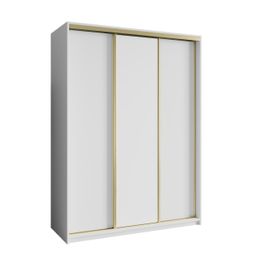 SCHWEBET&Uuml;RENSCHRANK NISSE 150/205/60 cm 3-t&uuml;rig Wei&szlig;