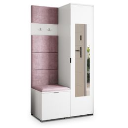 GARDEROBENSCHRANK VIRA 95/181/51 cm Modern Garderobe-Set Wei&szlig;