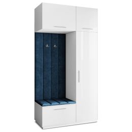 GARDEROBENSCHRANK REMA 120/240/60 cm Modern Garderobe-Set Wei&szlig;