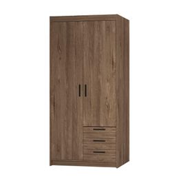 DREHT&Uuml;RENSCHRANK ELENORA 89,7/190,5/53cm 2-t&uuml;rig Braun