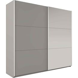 SCHWEBET&Uuml;RENSCHRANK IVERN 151/215/65 cm 2-t&uuml;rig mit Spiegel Grau