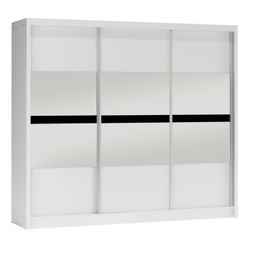 SCHWEBET&Uuml;RENSCHRANK RAKAN 250/215/61 cm 3-t&uuml;rig mit Spiegel Wei&szlig;