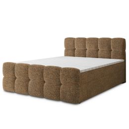 BOXBETT BRUME 140x200 cm mit Matratze und Topper, H2+H3 - Braun