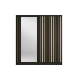 SCHWEBET&Uuml;RENSCHRANK VEYDAR 205/215/62cm 2-t&uuml;rig mit Spiegel Grau
