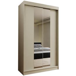 SCHWEBET&Uuml;RENSCHRANK LUCENZA 120/216/61 cm 2-t&uuml;rig mit Spiegel Kaschmir