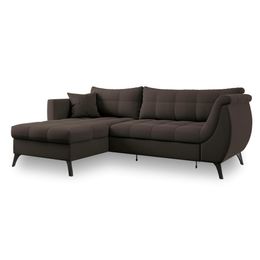 ECKSOFA MOLLIS Braun Geflochtener-Stoff mit Schlaffunktion