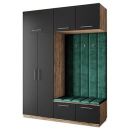 GARDEROBENSCHRANK REMA 180/240/60 cm Modern Garderobe-Set Eiche Lefkas