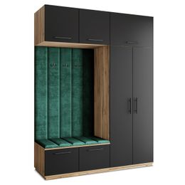 GARDEROBENSCHRANK REMA 180/240/60 cm Modern Garderobe-Set Eiche Wotan