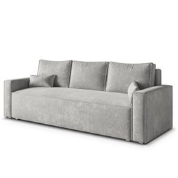 BETTSOFA MENI LM Hellgrau Chenille-Stoff mit Schlaffunktion