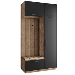 GARDEROBENSCHRANK REMA 120/240/60 cm Modern Garderobe-Set Eiche Lefkas